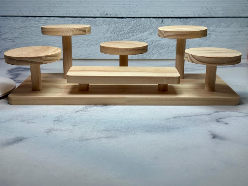 Wooden 6 Platform Fully Assembled Multi Level Wood Display Stand (13 ...