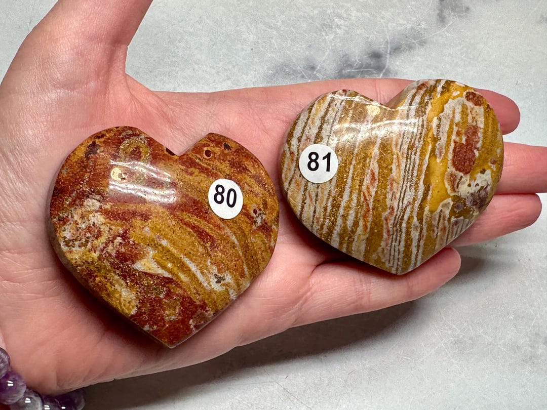 Van Gogh Jasper Heart & Stand (natural Crystal) You Select - Etsy