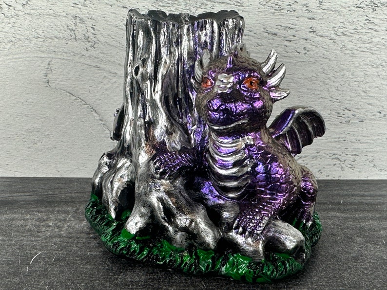 Baby Dragon With Tree Stump (4.25") Sphere Stand - Etsy