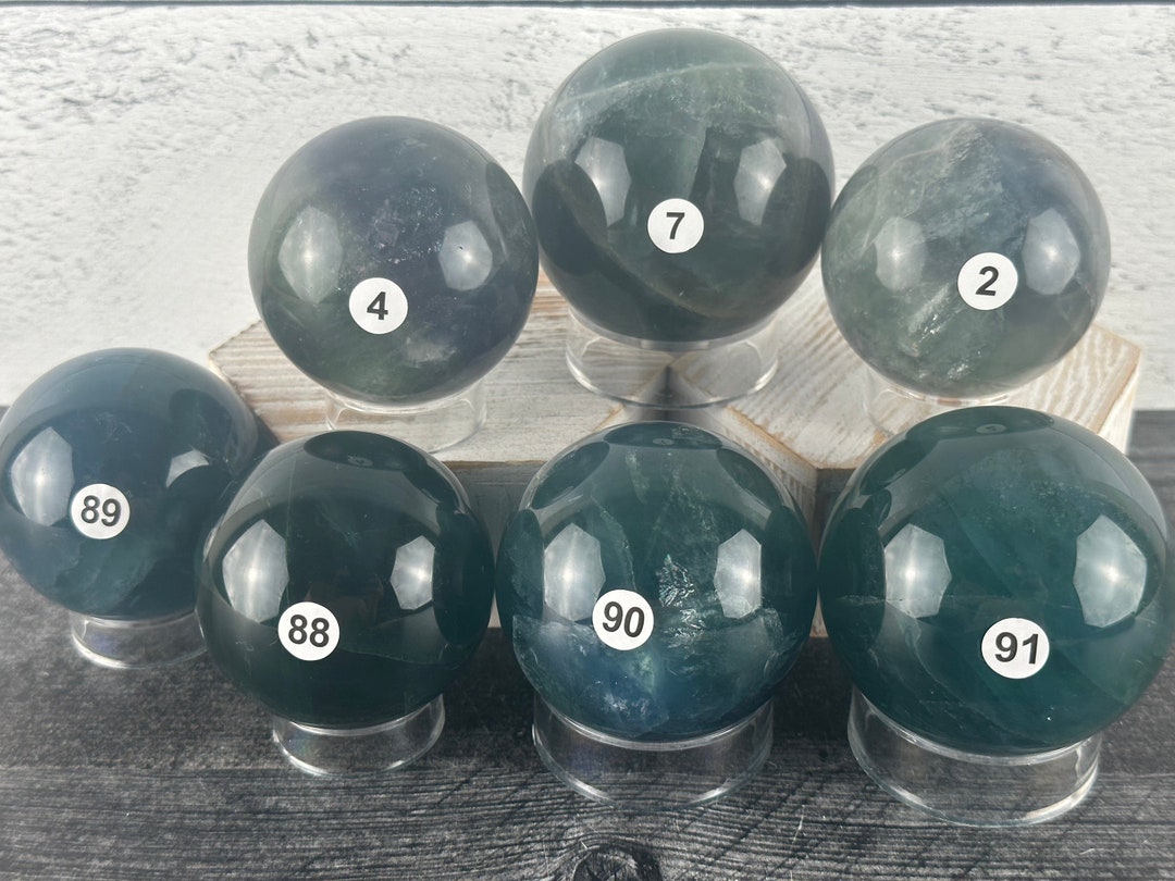 Blue Fluorite Sphere natural Crystal - Etsy
