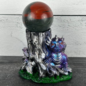Baby Dragon With Tree Stump (4.25") Sphere Stand - Etsy