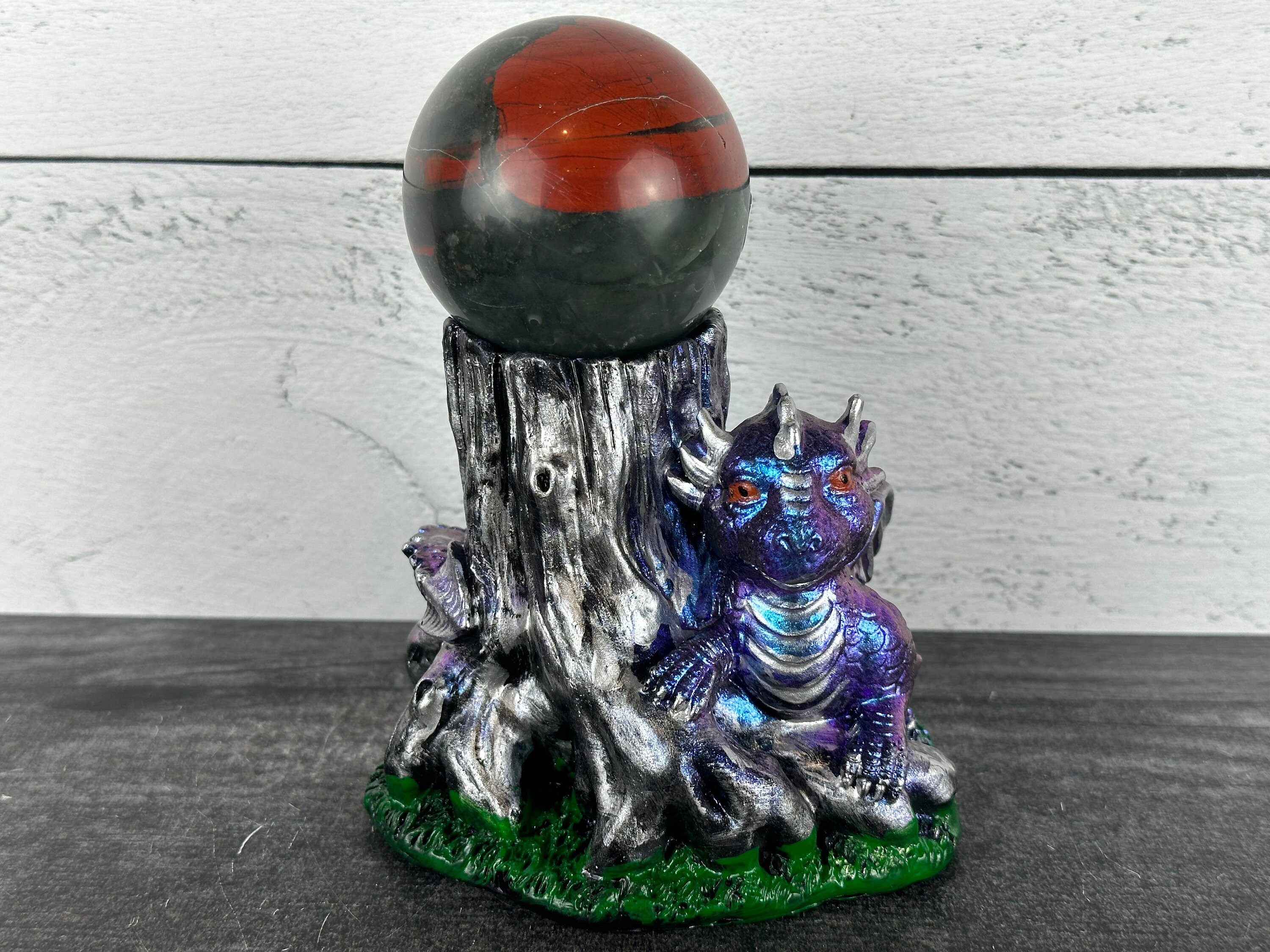 Baby Dragon With Tree Stump (4.25") Sphere Stand - Etsy