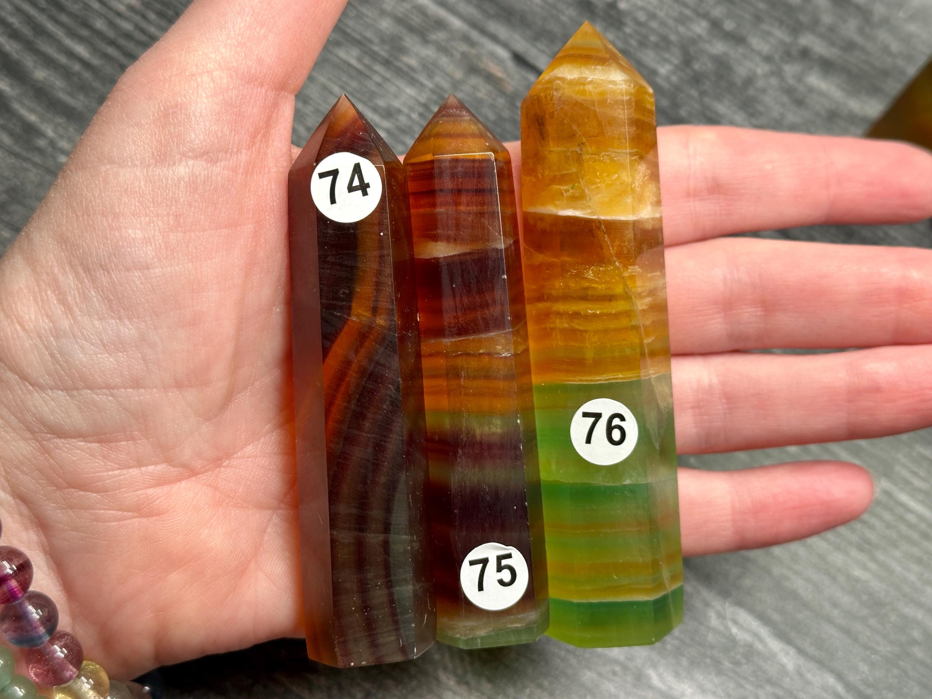 Mango Fluorite Tower (natural Crystal) You Select - Etsy
