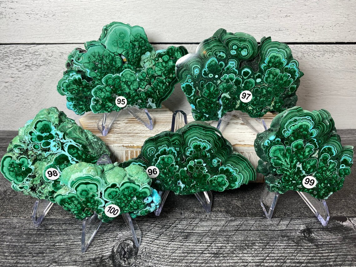 Malachite Slab natural Crystal With Stand - Etsy