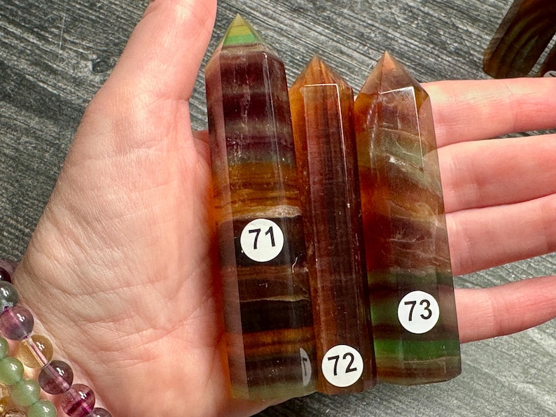 Mango Fluorite Tower (natural Crystal) You Select - Etsy