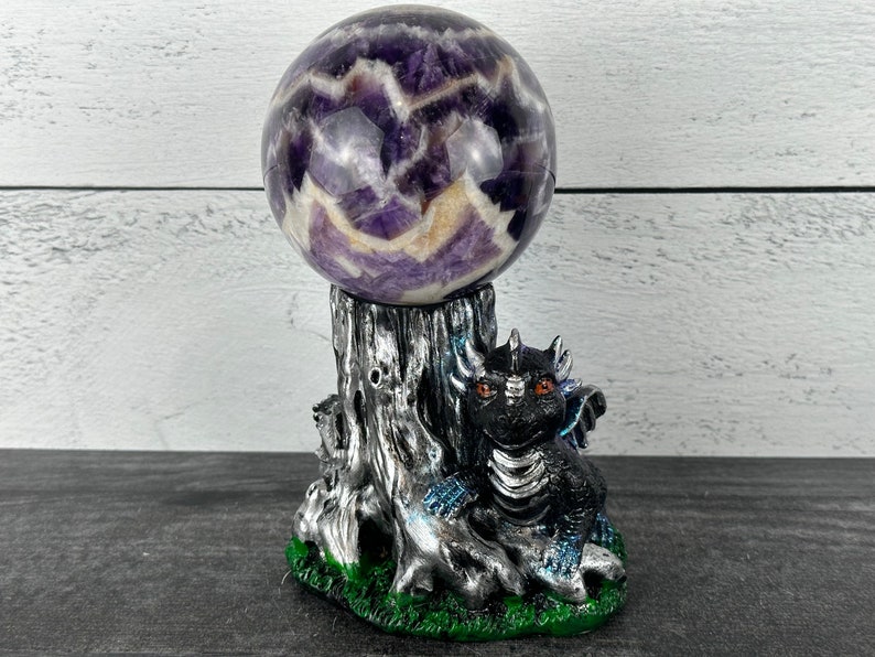 Baby Dragon With Tree Stump (4.25") Sphere Stand - Etsy