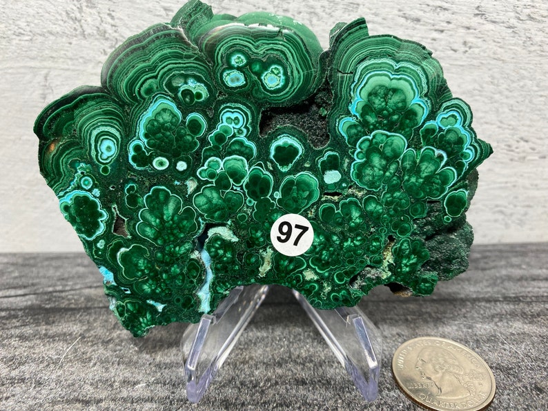 Malachite Slab natural Crystal With Stand - Etsy