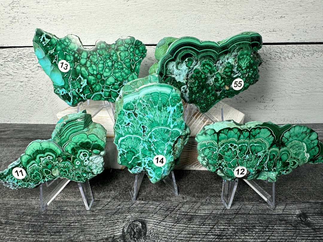 Malachite Slab natural Crystal With Stand - Etsy