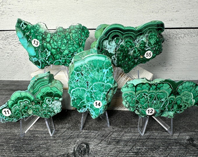 Malachite Slab natural Crystal With Stand - Etsy