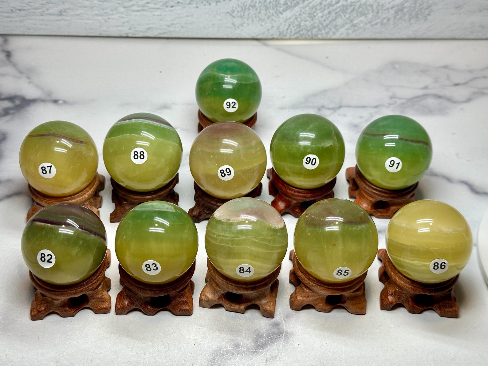 Mango Fluorite Sphere & Stand (natural Crystal) You Select - Etsy