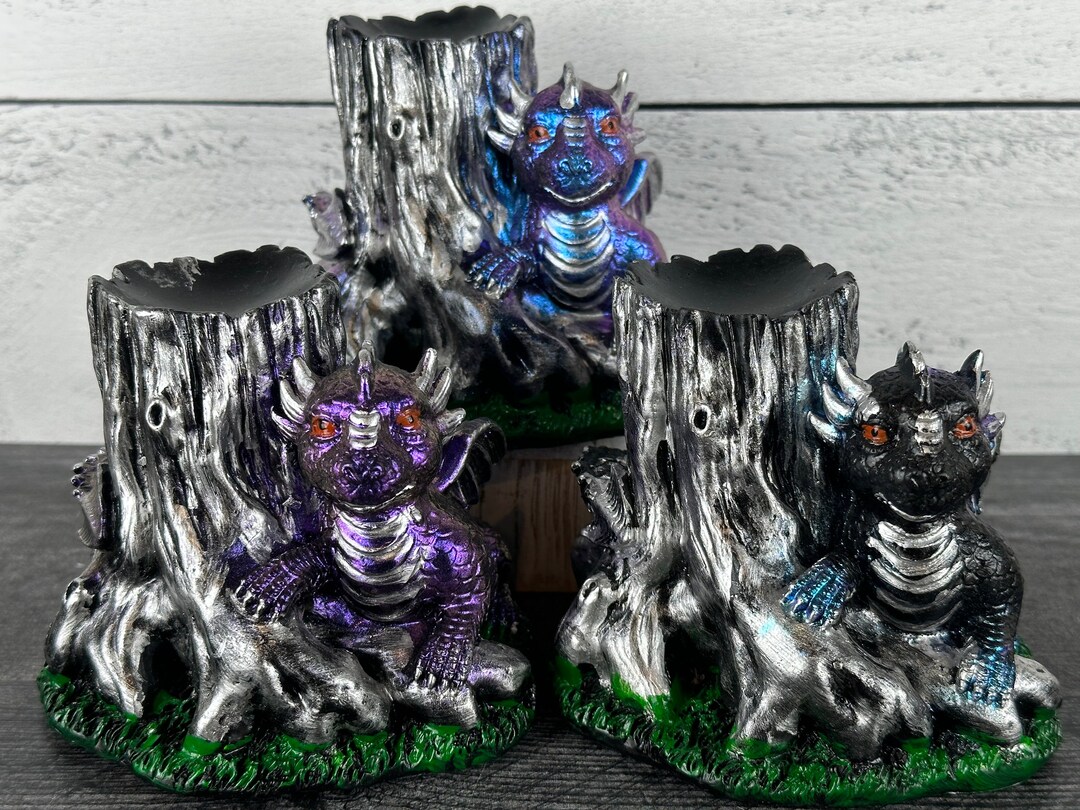 Baby Dragon With Tree Stump (4.25") Sphere Stand - Etsy