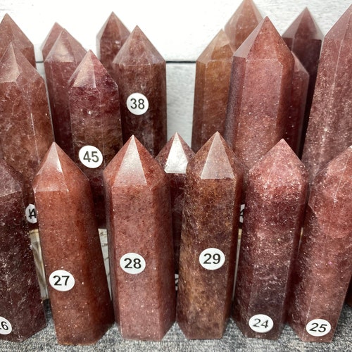 1PC Natural Strawberry Crystal Obeliskquartz Towercrystal - Etsy