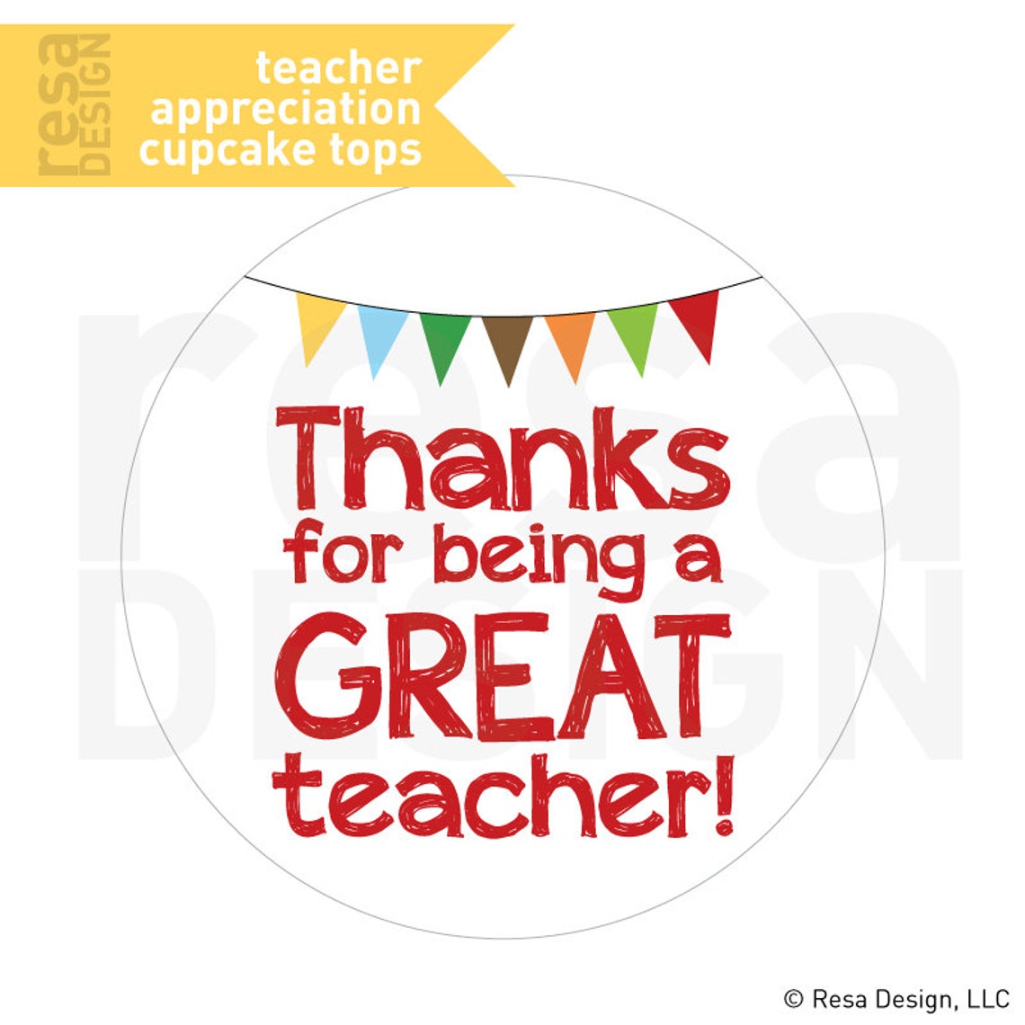 Teacher Appreciation Cupcake Topper Printable Printable Etsy