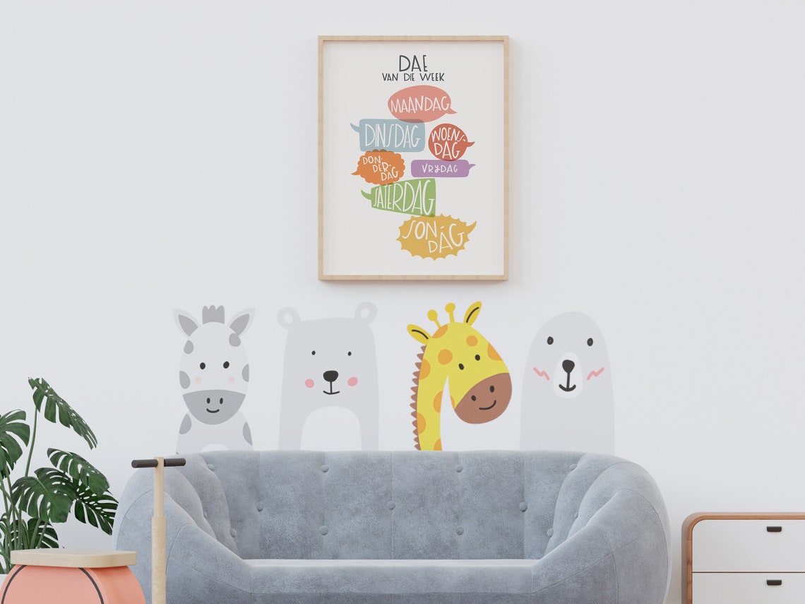 Educational Poster Afrikaans Kids Wall Art Teaching Print South Africa ...