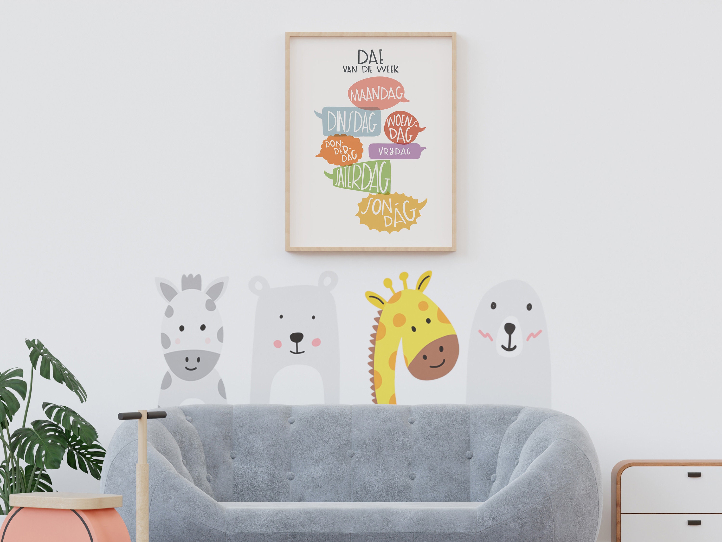 Educational Poster Afrikaans Kids Wall Art Teaching Print South Africa ...