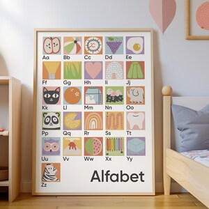 Nursery Poster Afrikaans Alphabet Illustration Wall Art Kids South ...