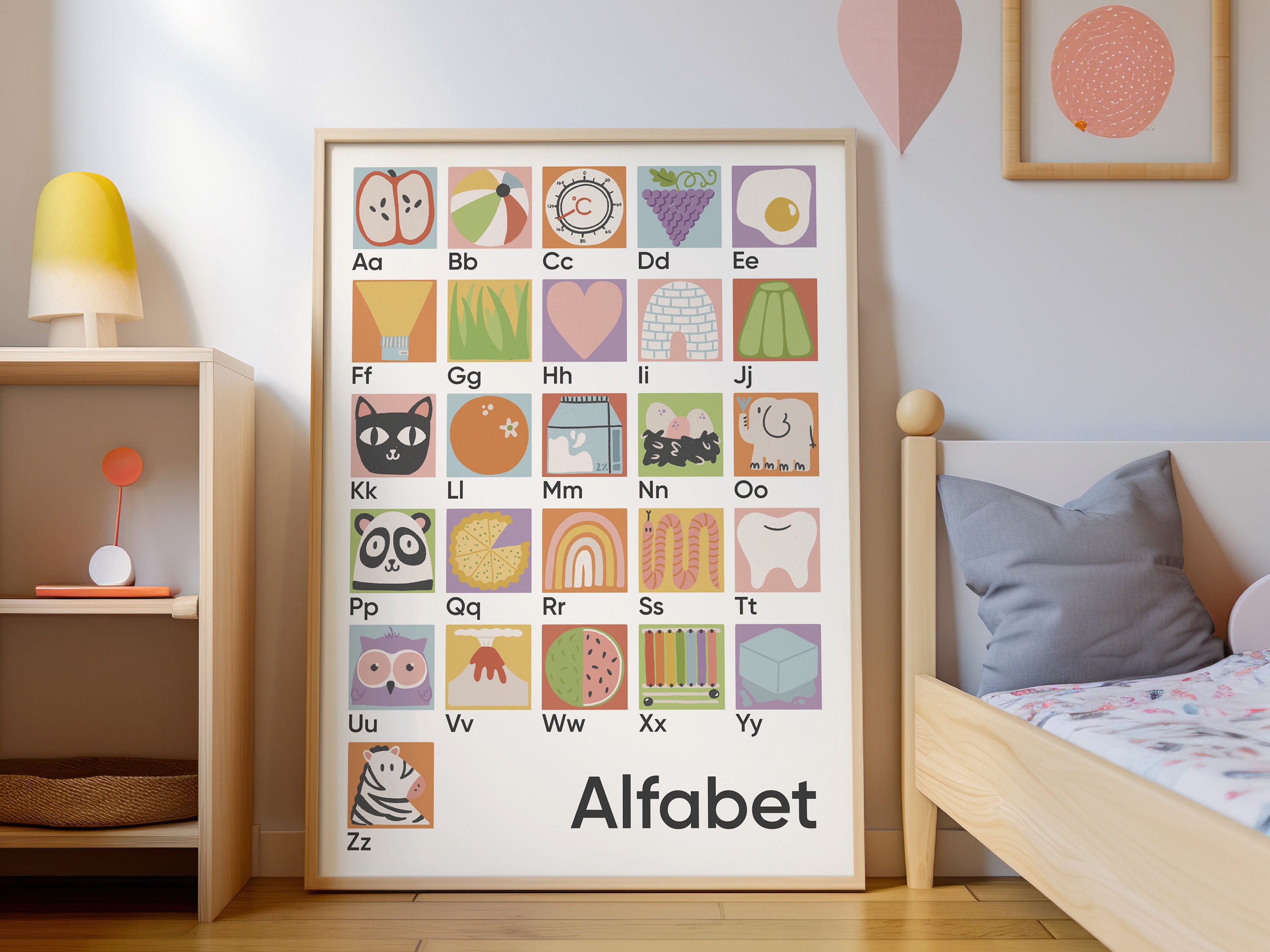 Nursery Poster Afrikaans Alphabet Illustration Wall Art Kids South ...