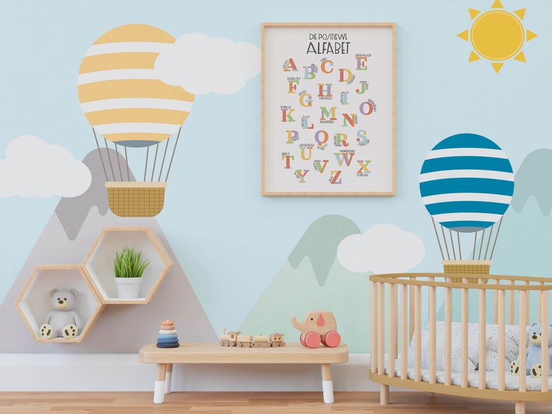 Kids Print Afrikaans Alphabet Poster South Africa Nursery Wall Art ...