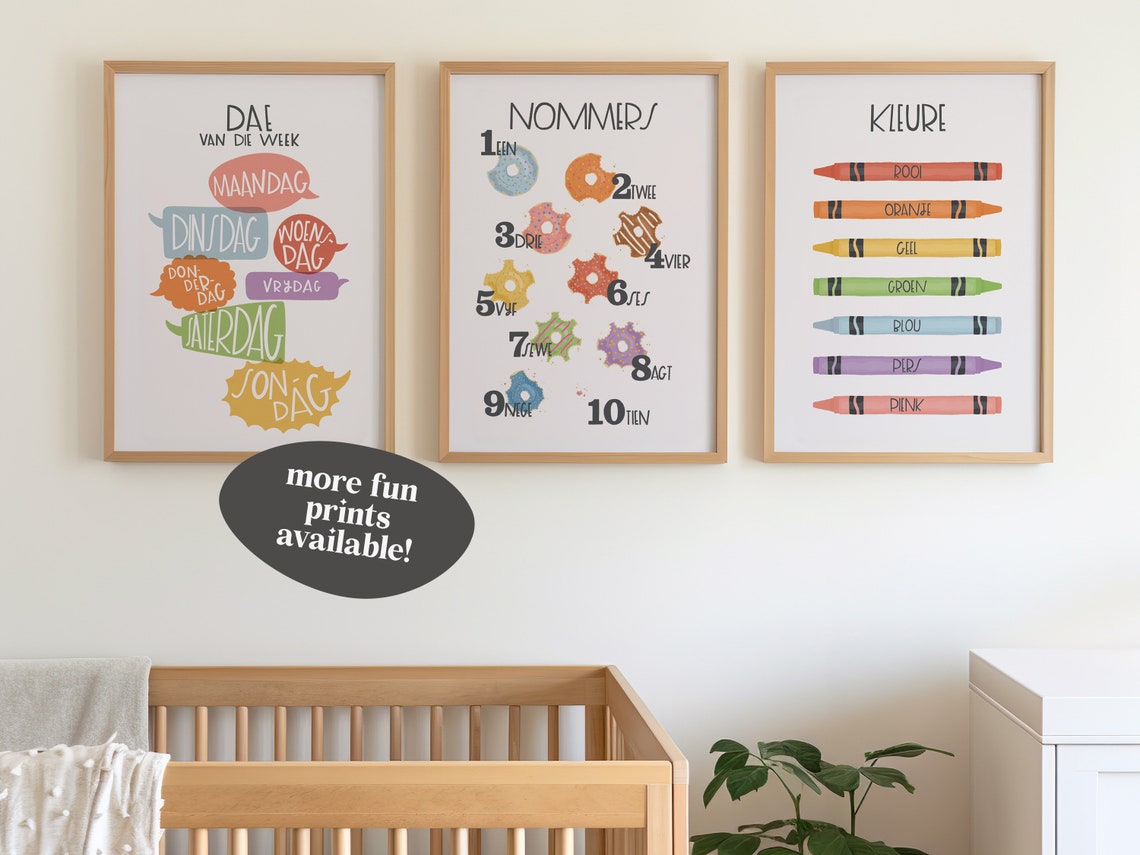 Kids Poster Afrikaans Educational Wall Art South African Nursery Décor ...