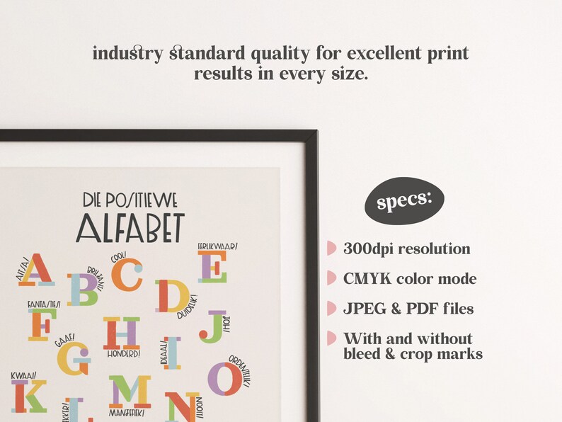 Kids Print Afrikaans Alphabet Poster South Africa Nursery Wall Art ...