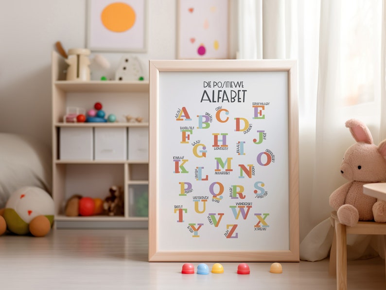 Kids Print Afrikaans Alphabet Poster South Africa Nursery Wall Art ...