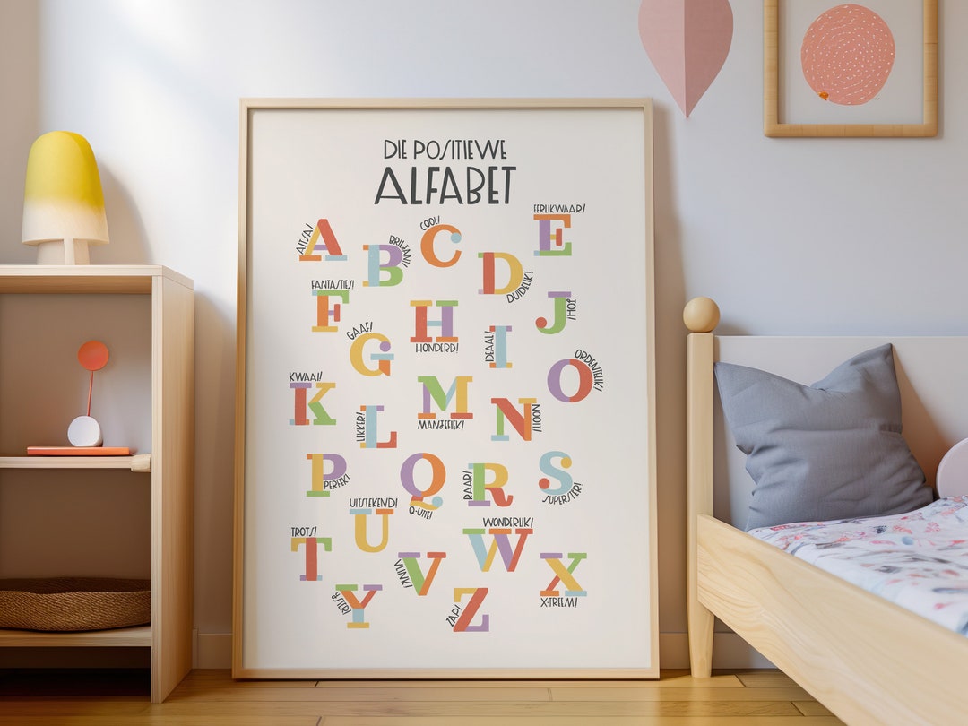 Kids Print Afrikaans Alphabet Poster South Africa Nursery Wall Art ...