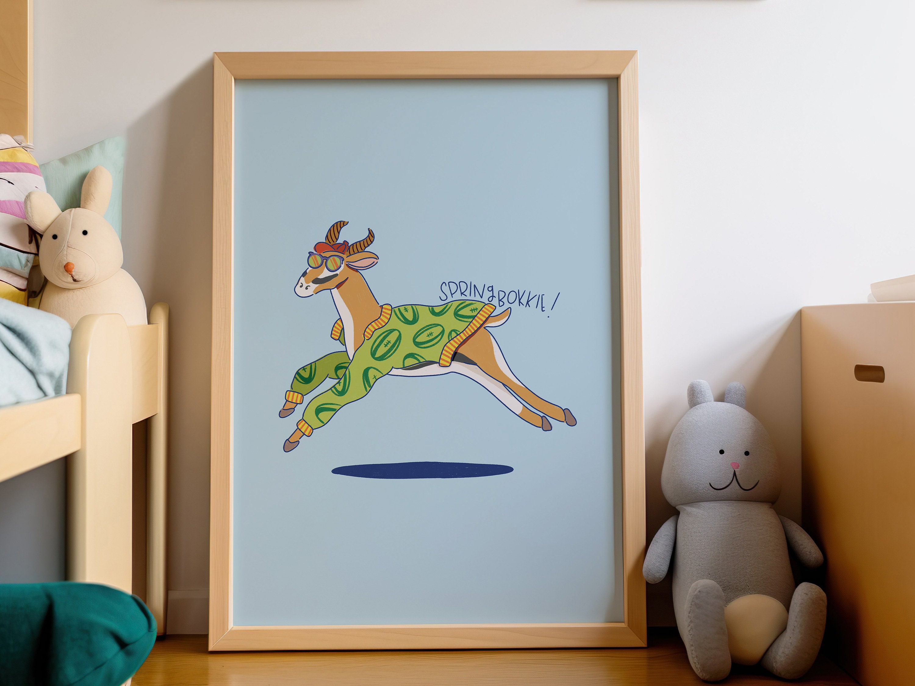 Poster Kids Afrikaans Springbok Print Kids Room Afrikaans Cute Wall Art ...