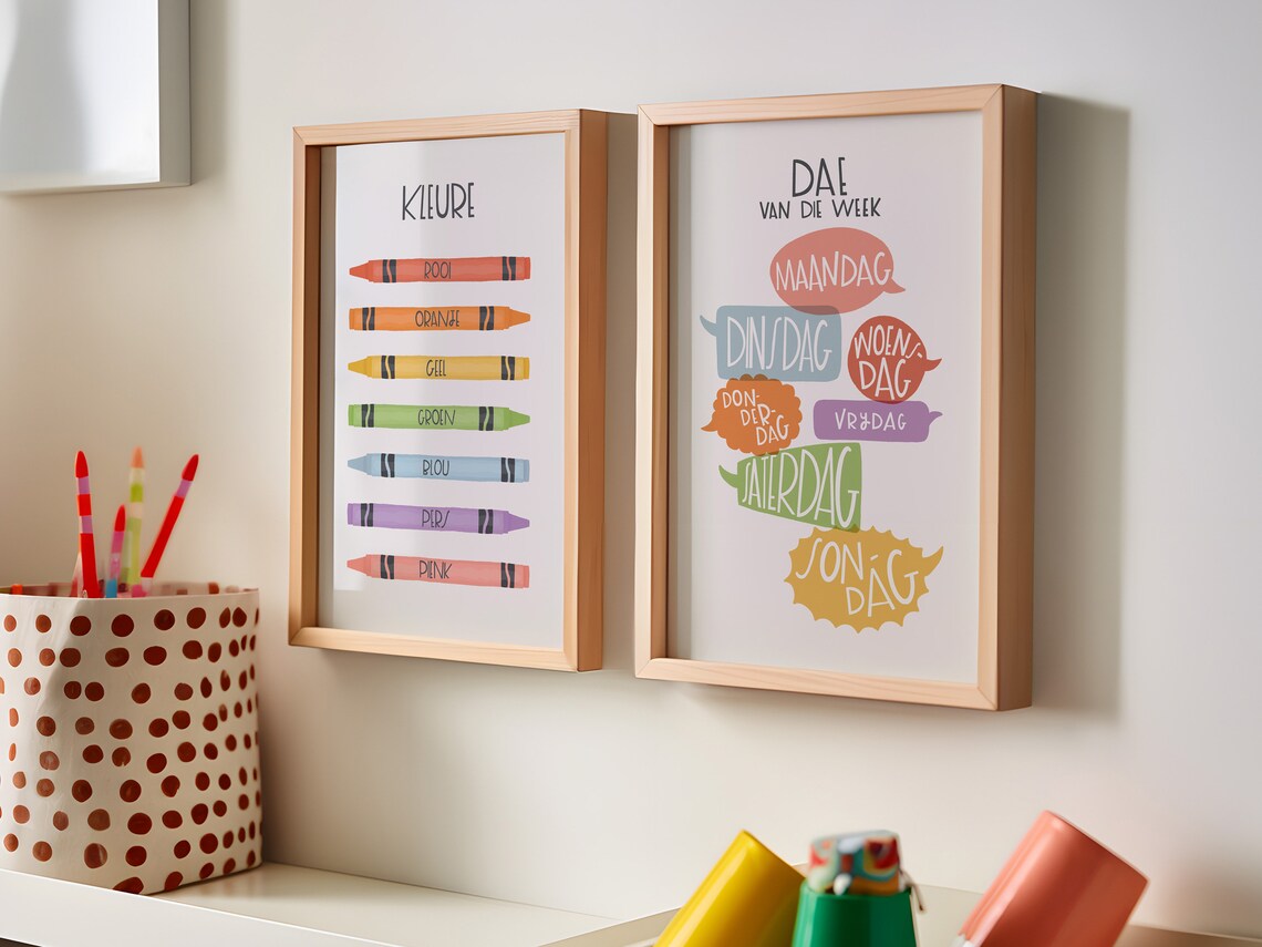 Educational Poster Afrikaans Kids Wall Art Teaching Print South Africa ...