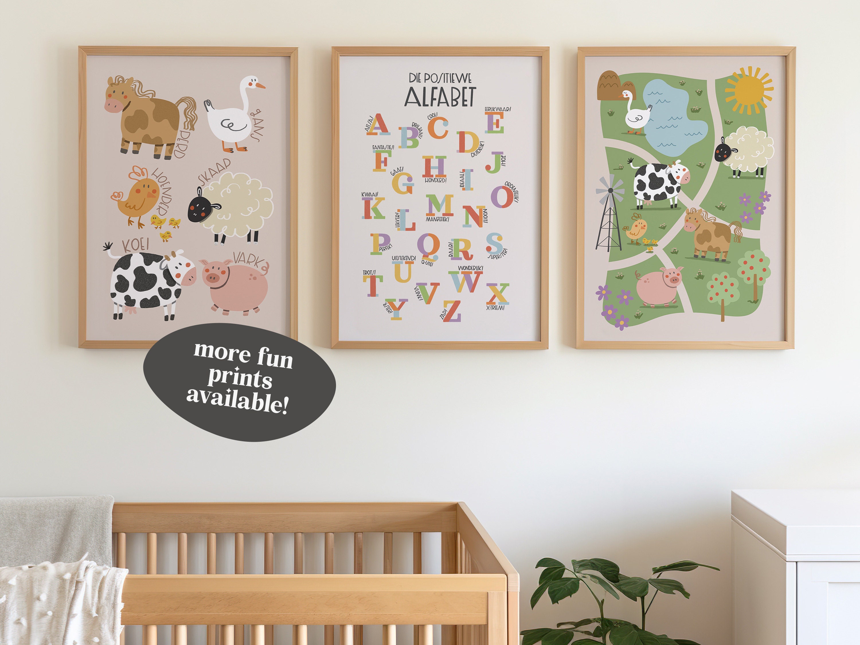 Kids Print Afrikaans Alphabet Poster South Africa Nursery Wall Art ...