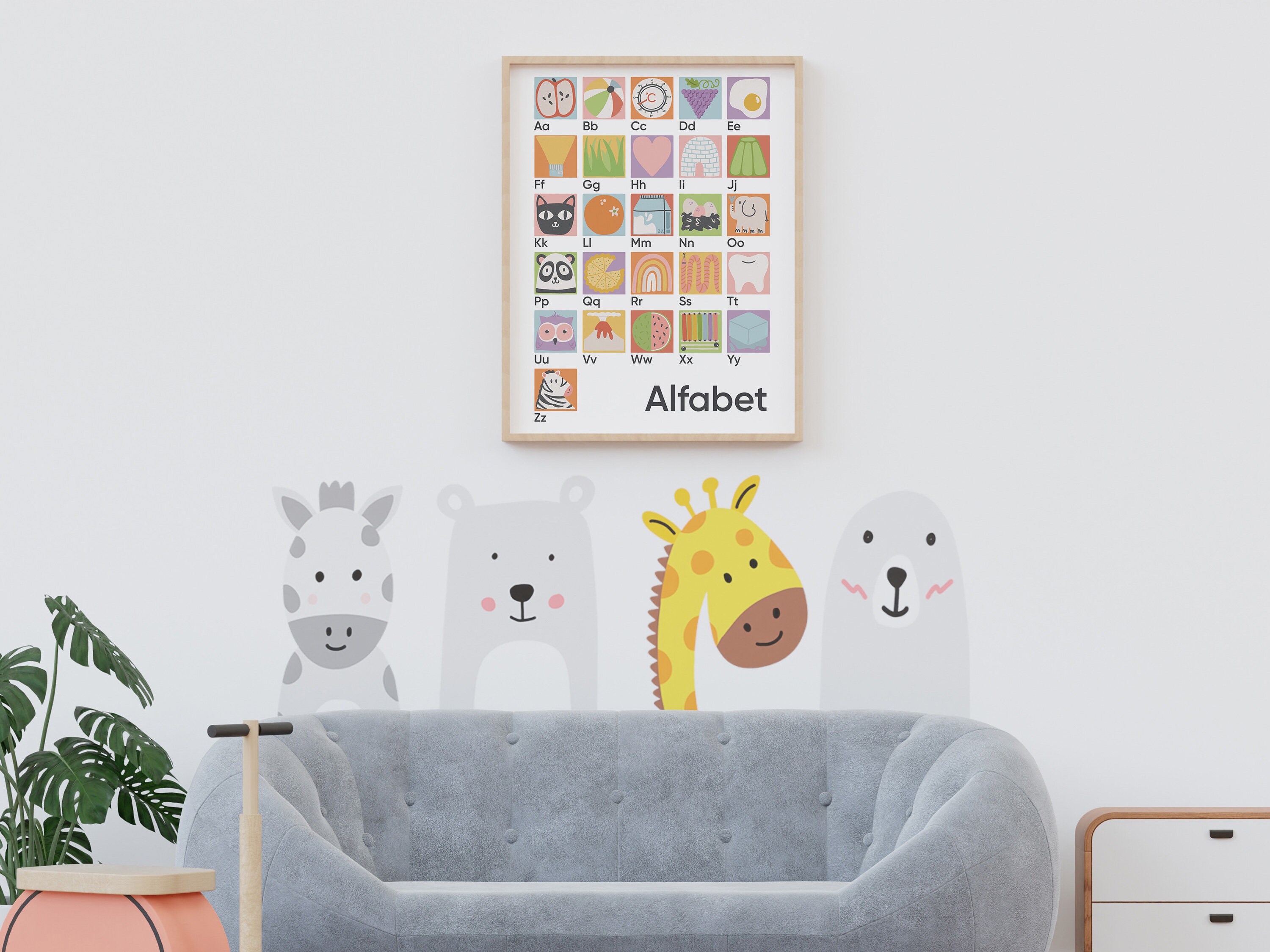 Nursery Poster Afrikaans Alphabet Illustration Wall Art Kids South ...