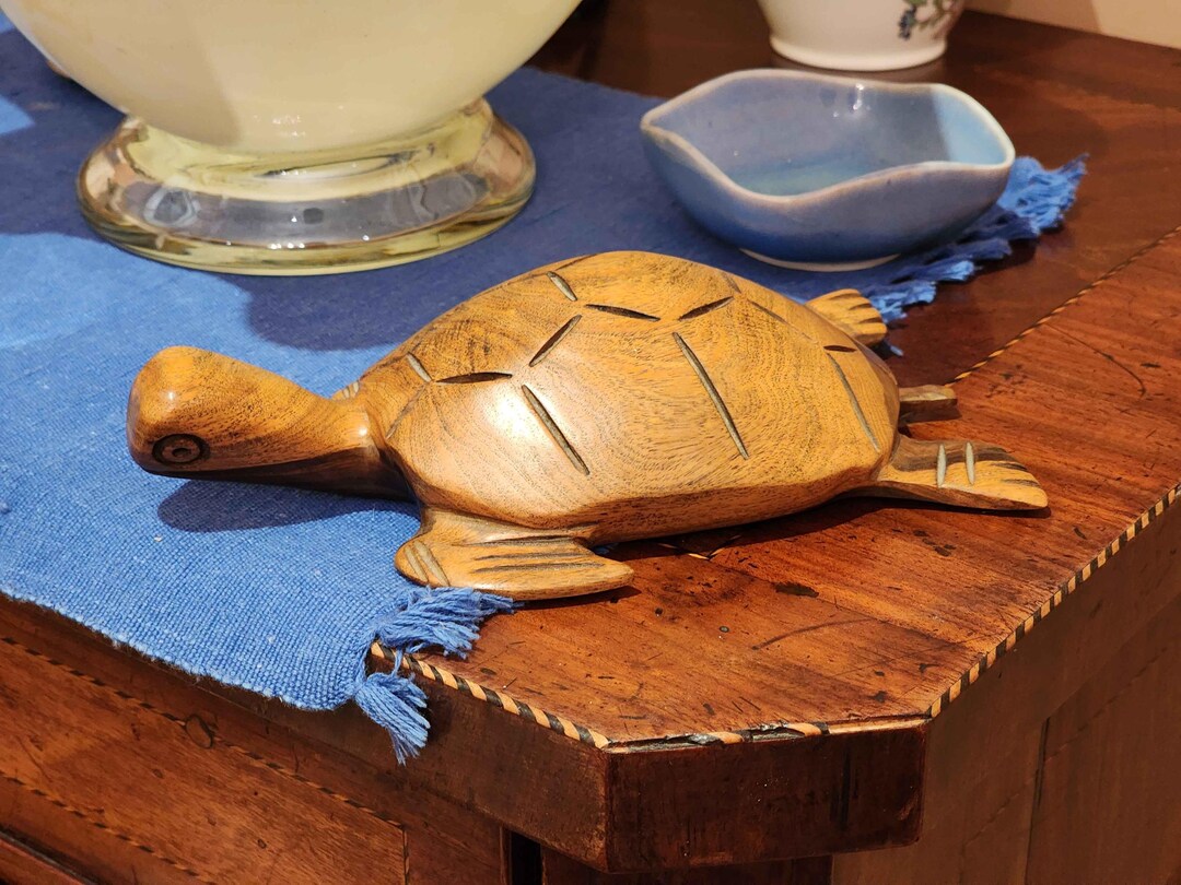 Antique Taína Woodcraft Sea Turtle Sculpture Handmade Artwork Wood ...