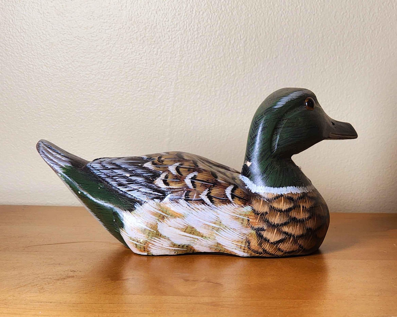 Beautiful Little Mallard Handmade Painted Wooden Carved Waterfowl Decoy ...