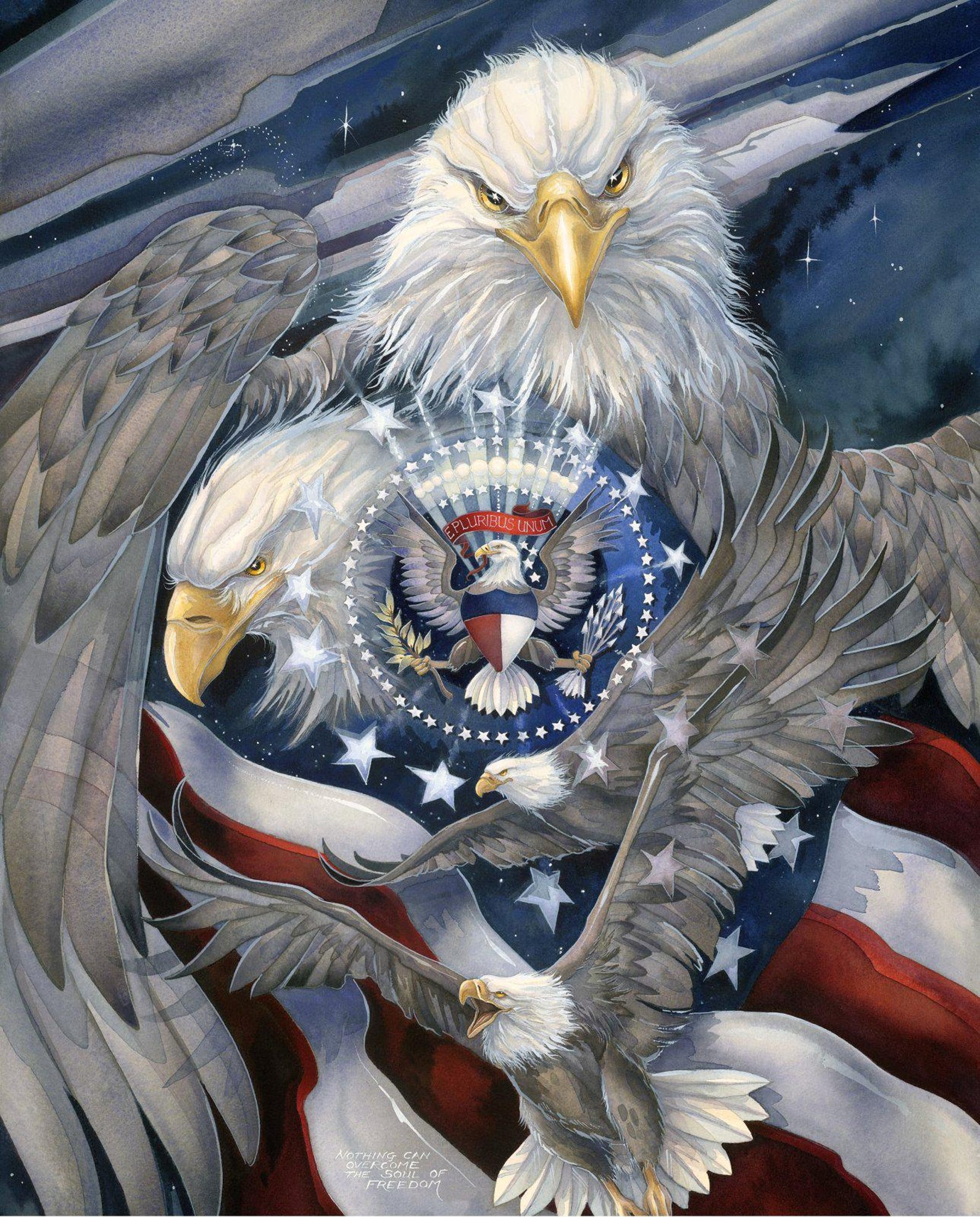 Patriotic Quilt Fabric Panel: Bald Eagle, American Flag, Military - Etsy