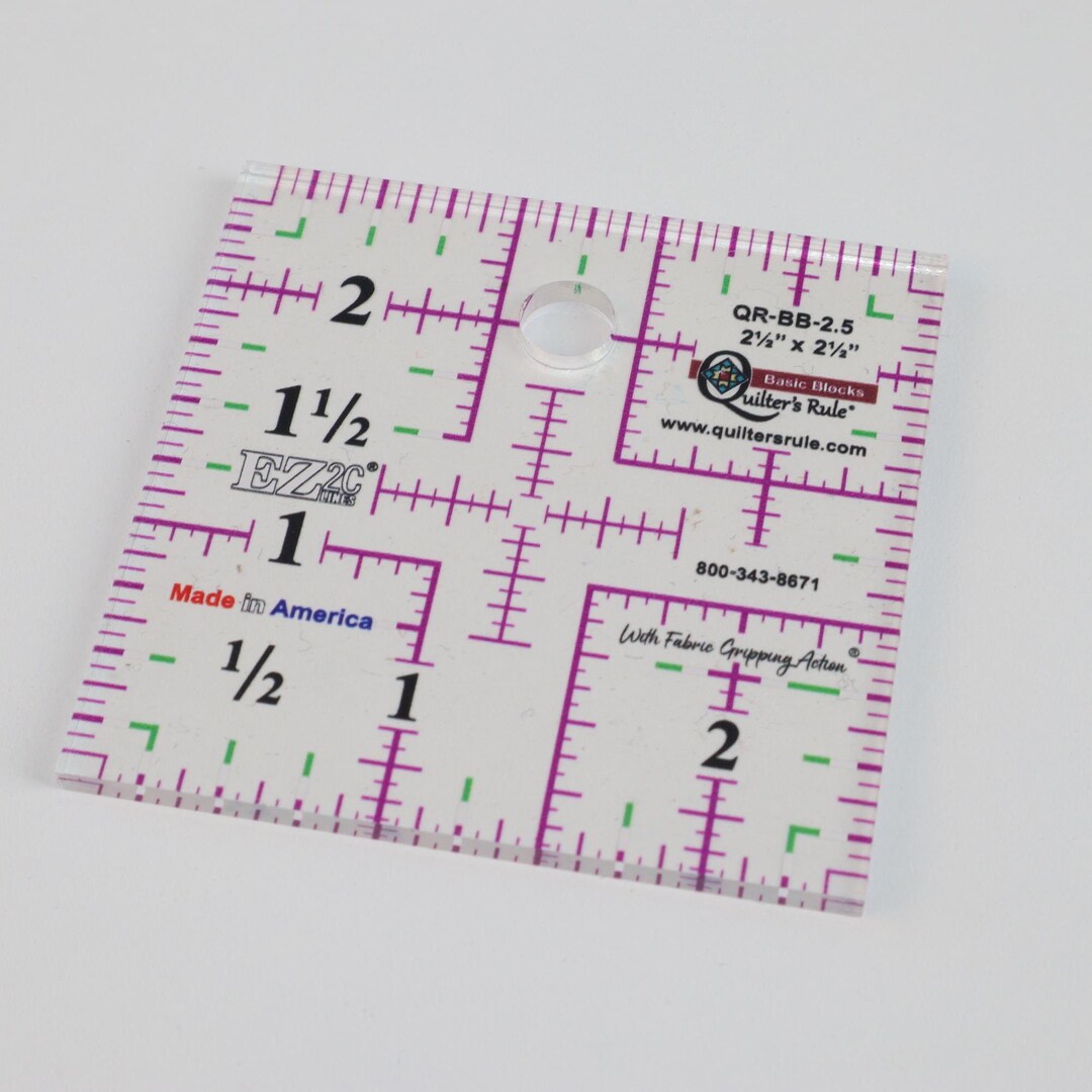Basic Blocks Ruler - 2 1/2 Inches X 2 1/2 Inches (fussy Cutting Ruler ...
