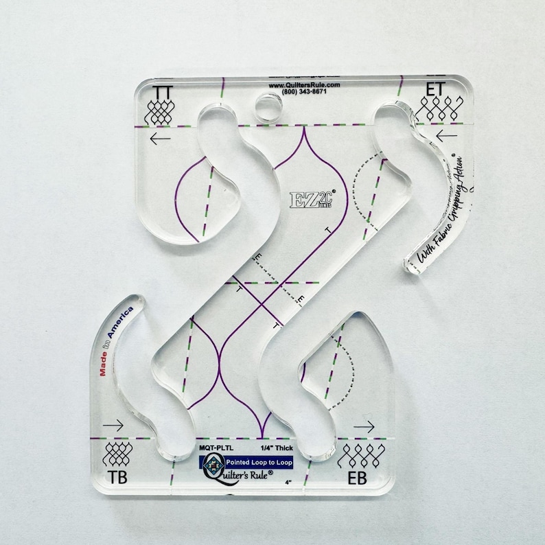 Pointed Loop to Loop Machine Quilting Tool (quilting Ruler/ Quilting ...