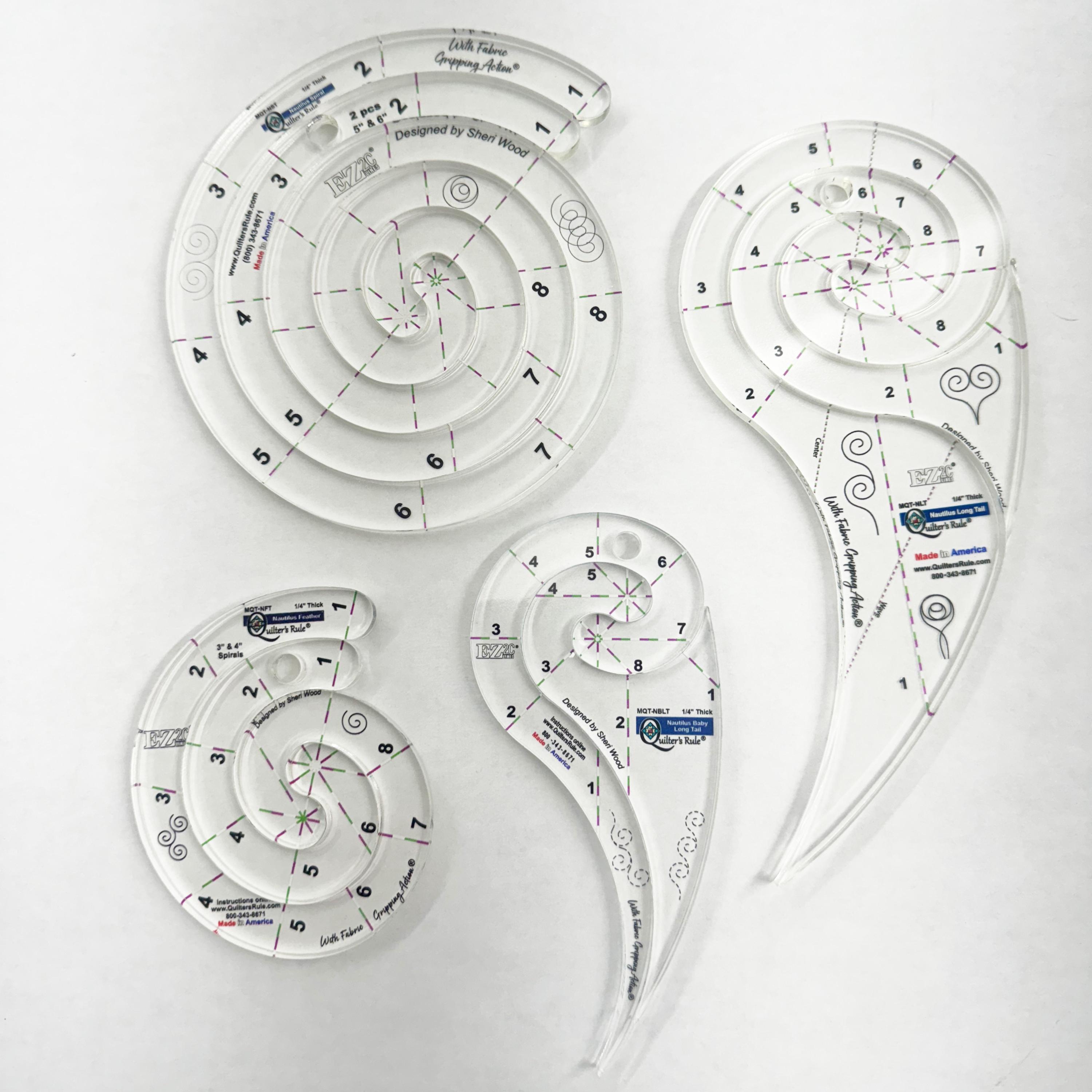 Nautilus Spiral Template Set | Quilting Ruler Set | Rulerwork Set - Etsy
