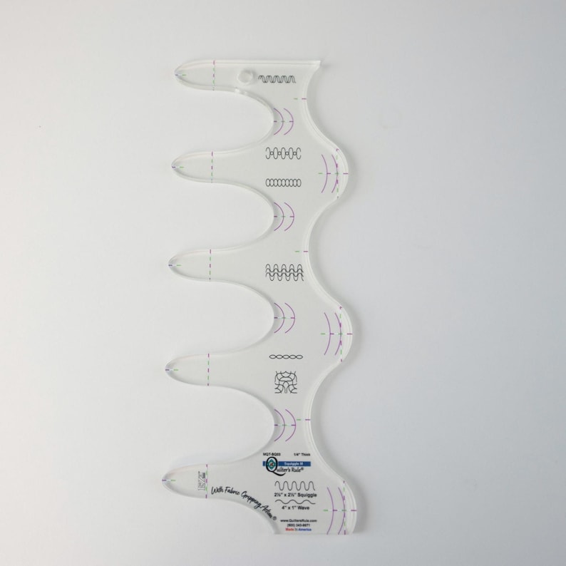 Squiggle Tool Quilting Ruler | Wave Pattern Template | Rulerwork ...