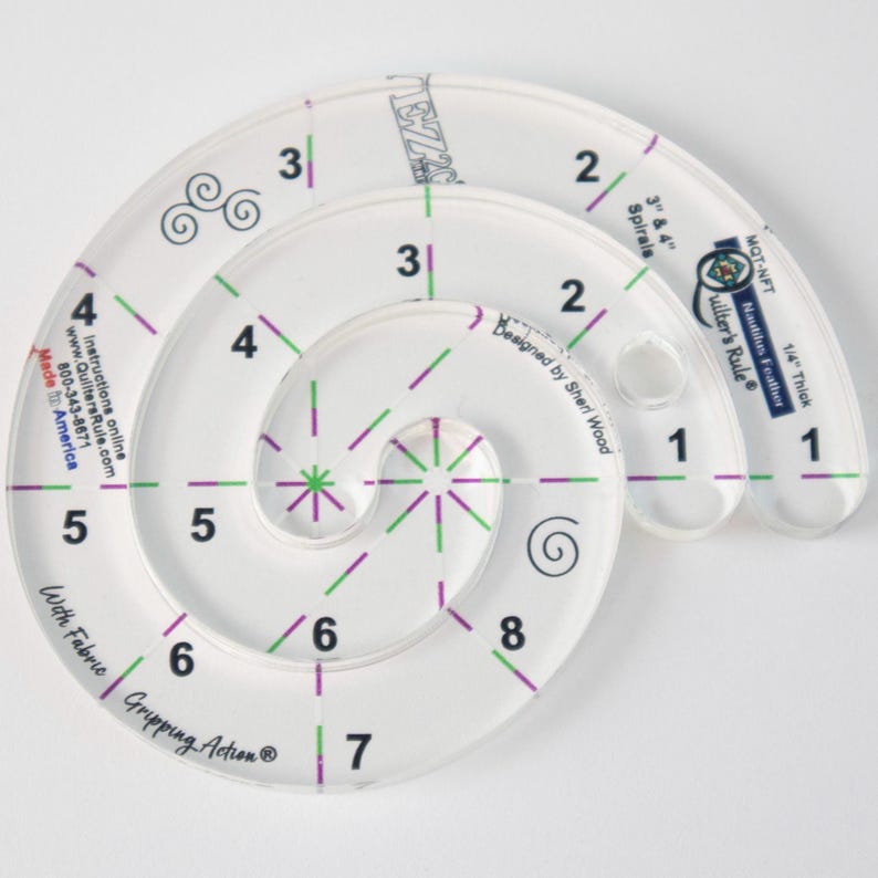 Nautilus Feather Quilting Tool | Spiral Quilting Ruler | Sewing ...