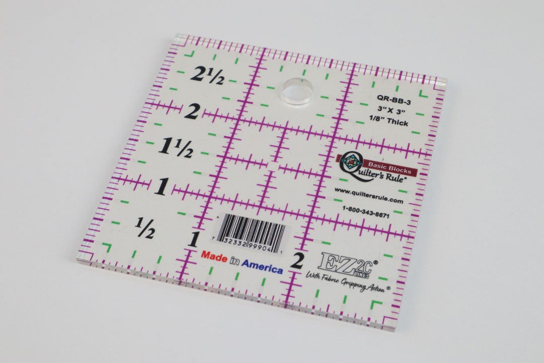 Quilter's Ruler: 3" Clear Acrylic Basic Blocks Ruler With EZ2C Lines - Etsy