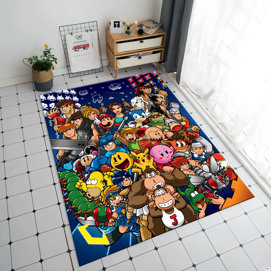 Cartoon Characters Rug, Popular Game Characters Rug, Cartoon Rug, Cute ...