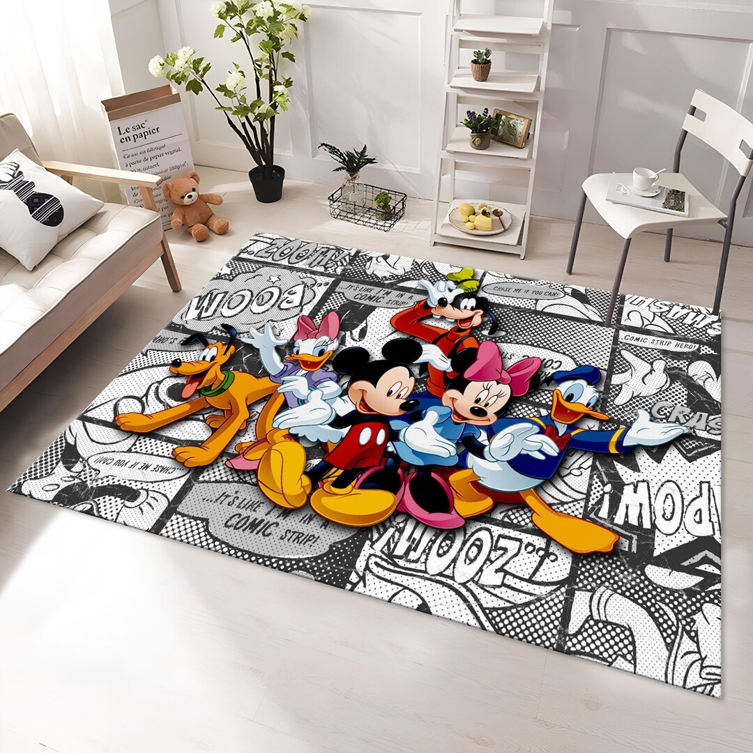 Mickey Mouse Rug, Minnie Mouse Rug, Cartoon Rug, Custom Rug, Nursery ...
