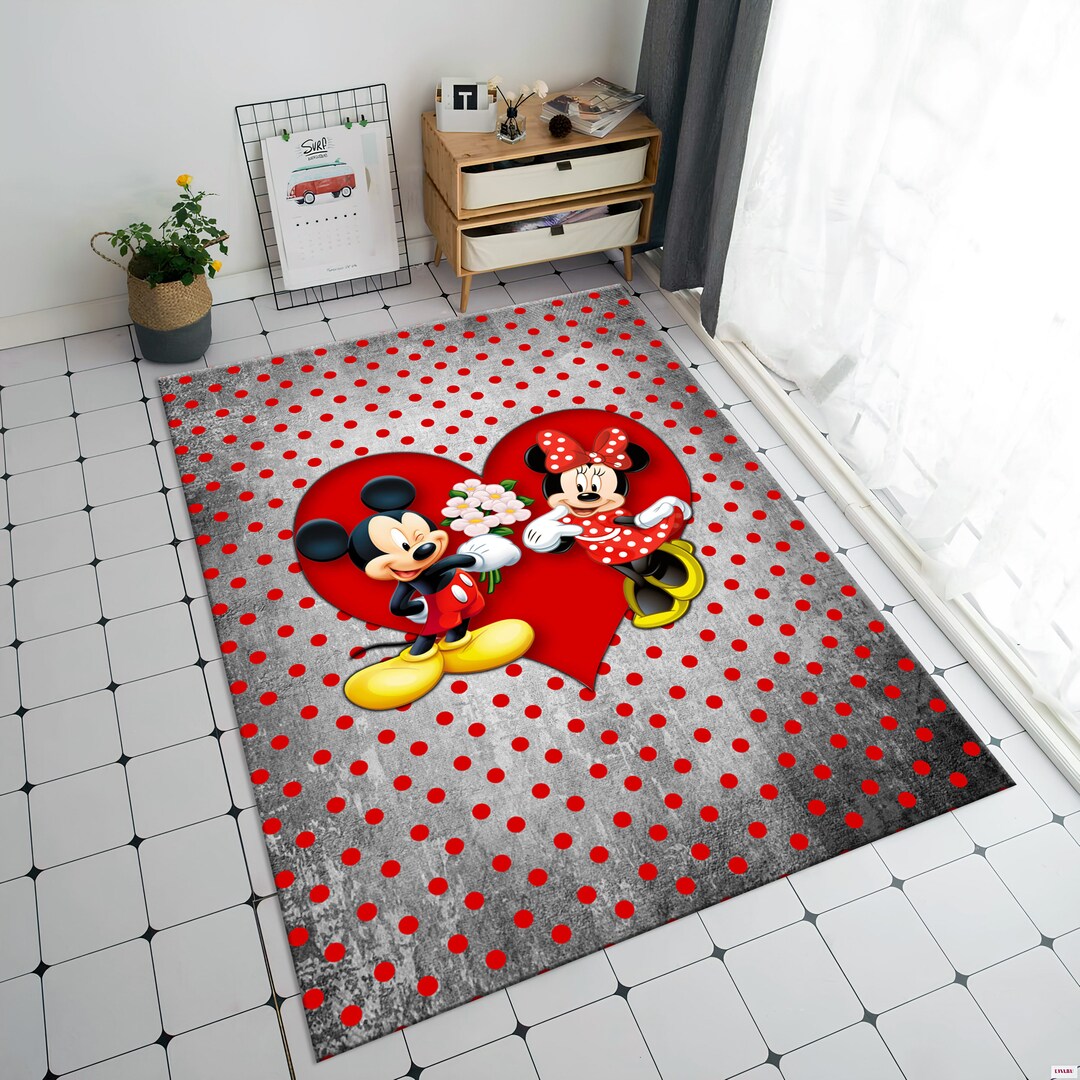 Minnie Mouse Rug, Mickey Mouse Rug,children's Rug,colorful Cartoon Rug ...