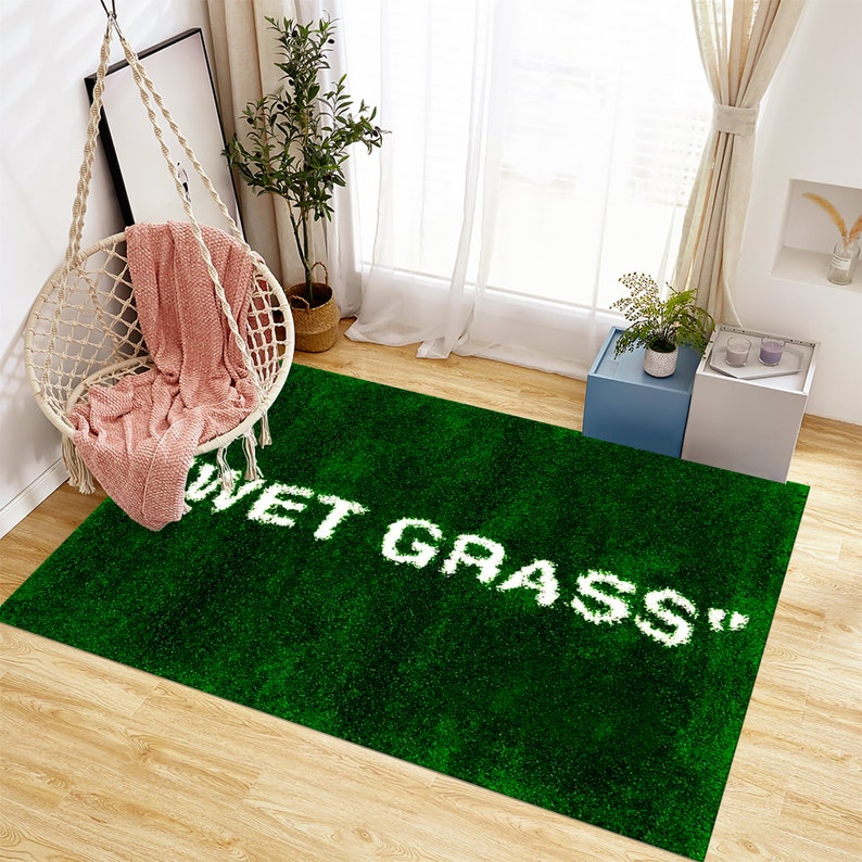 Wet Grass Rug,wet Grass,green Rug,pattern Rug,unique Rug,home Decor ...