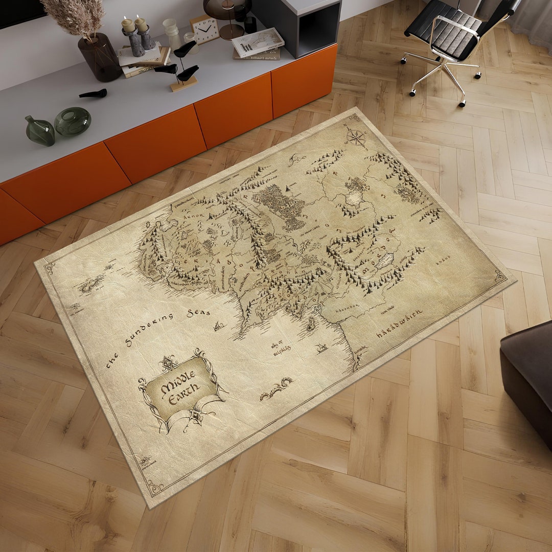 Middle Earth Map Rug,rug,lotr Rug,map Rug,awesome Rug,unique Rug,lotr ...