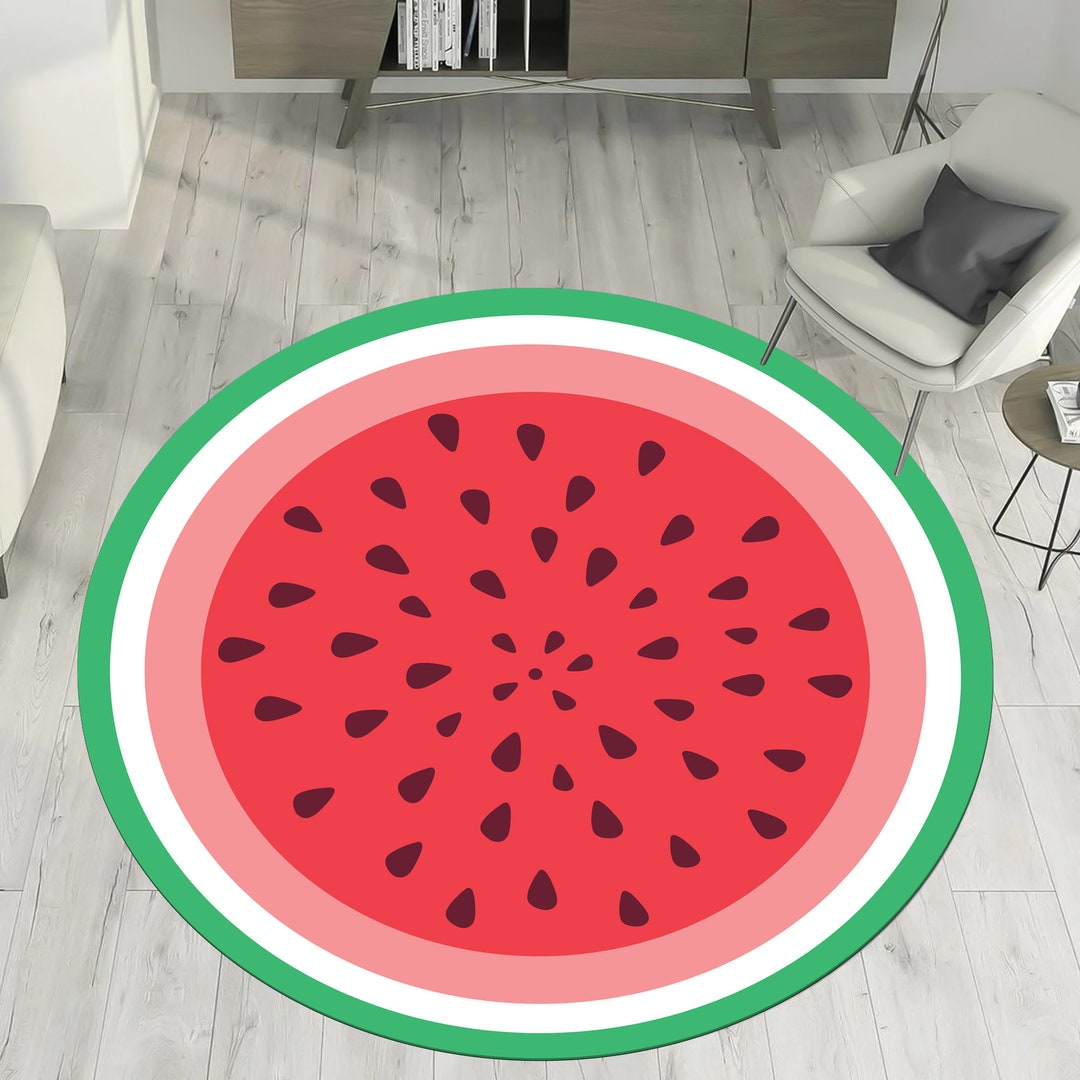 Watermelon Rug, Modern Rug, Round Rug,nursery Rug,colorful Rug,kitchen ...
