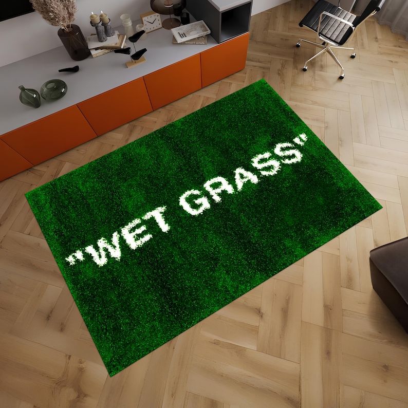 Wet Grass Rug,wet Grass,green Rug,pattern Rug,unique Rug,home Decor ...