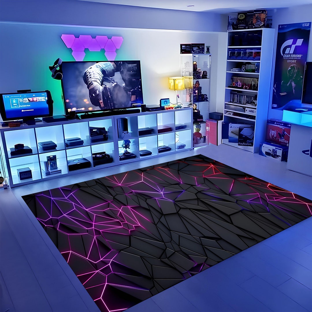 Geometric Rug,gamer Rug,gaming Rug,game Rug,colorful Rug,play Room Rug ...