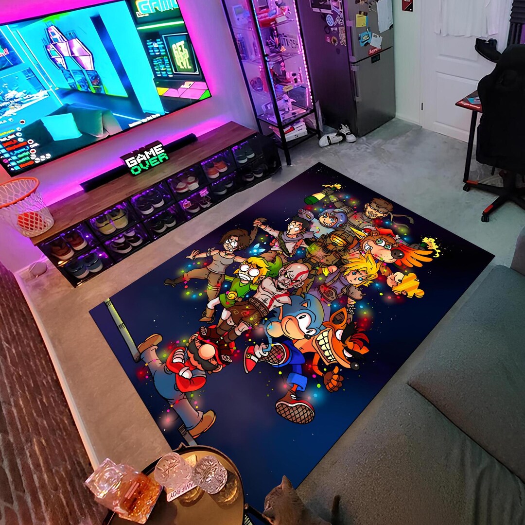 Game Characters Rug, Game Rug, Characters Rug, Retro Game Rug, Game ...