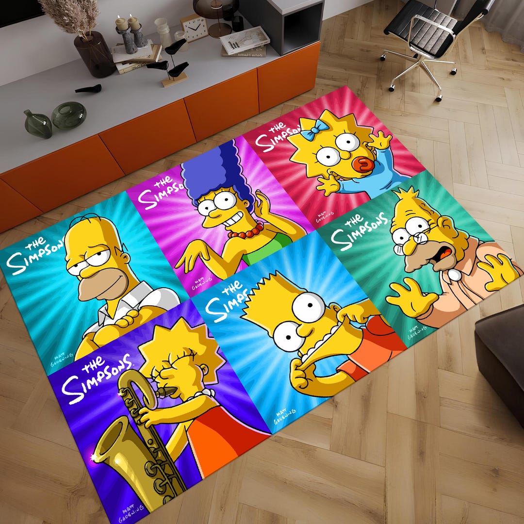 Simpson Family Rug, Homer Simpson Rug, Bart Simpson Rug, Adult Rug ...