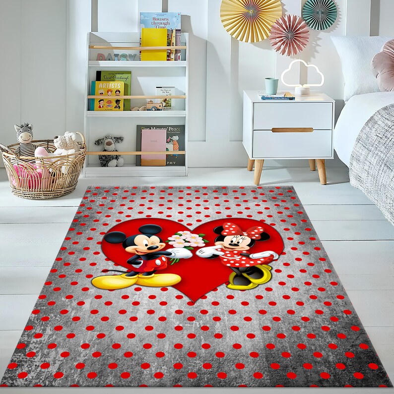 Minnie Mouse Rug, Mickey Mouse Rug,children's Rug,colorful Cartoon Rug ...